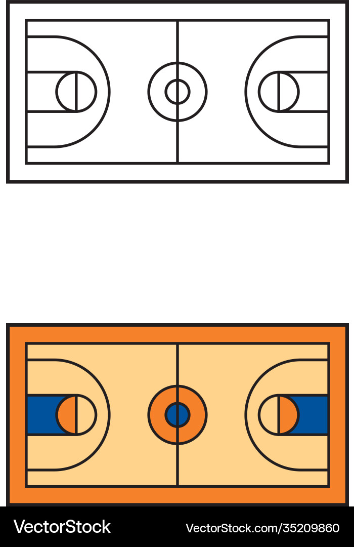Basketball court Royalty Free Vector Image - VectorStock