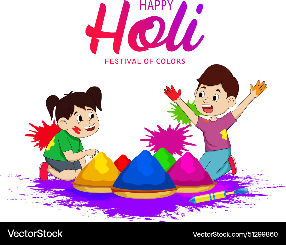 Card of holi image Royalty Free Vector Image - VectorStock