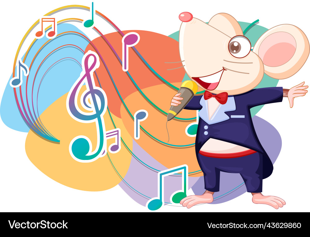 Cartoon Rat Singer with Microphone – Royalty-Free Vector | VectorStock