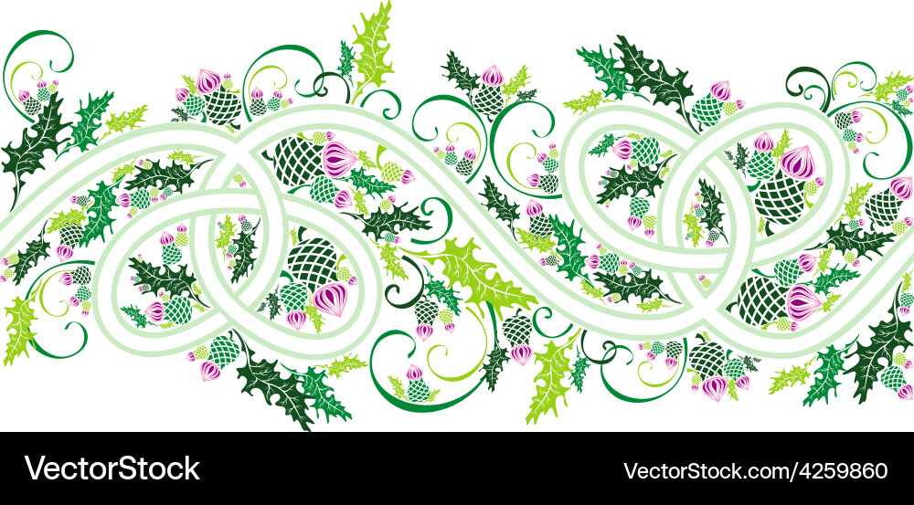 Celtic Thistle Border Royalty Free Vector Image