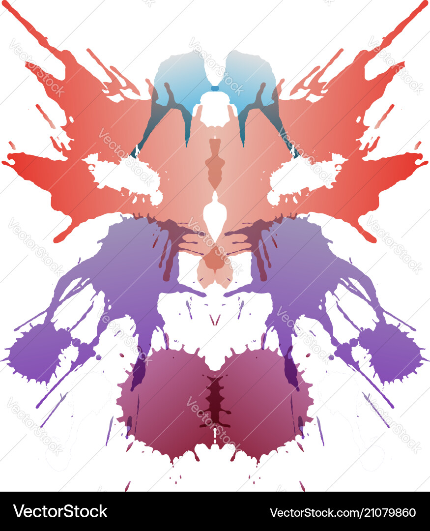 Colored rorschach test card Royalty Free Vector Image