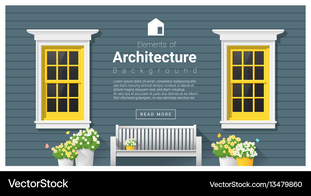 Elements of architecture window background 12 Vector Image