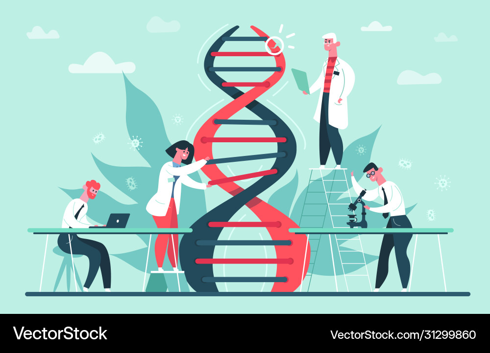 Genetic dna research lab genome and code Vector Image