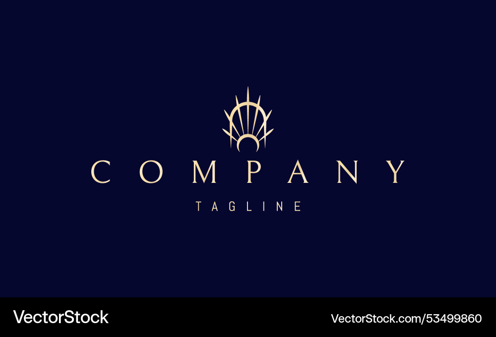 Golden logo with an abstract image Royalty Free Vector Image
