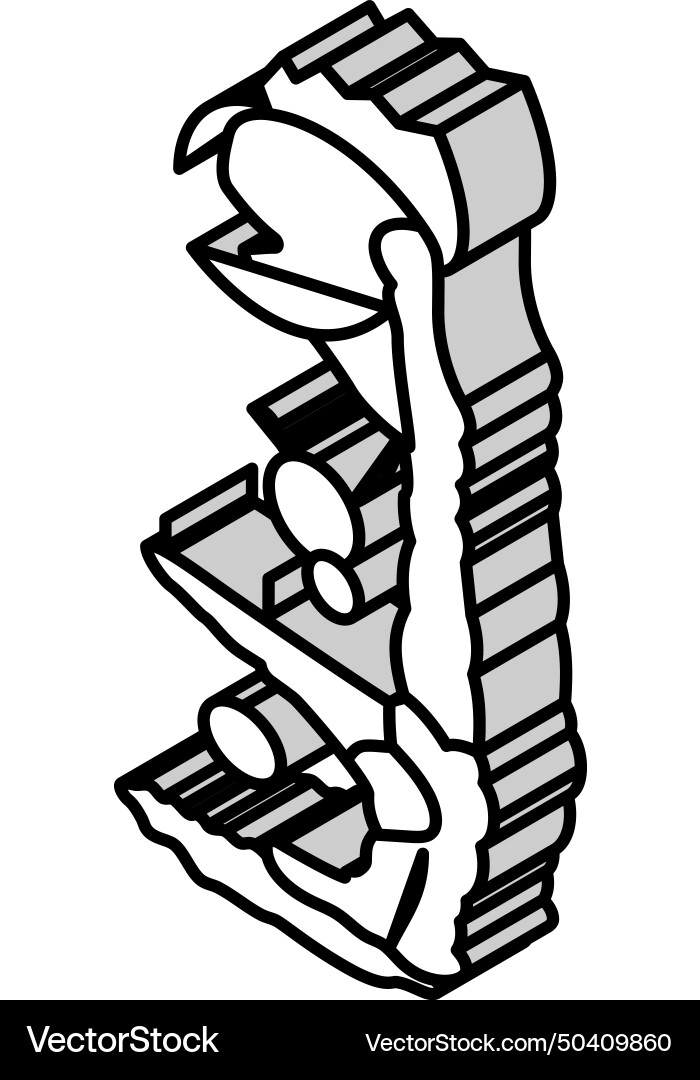 Inner alchemy taoism isometric icon Royalty Free Vector