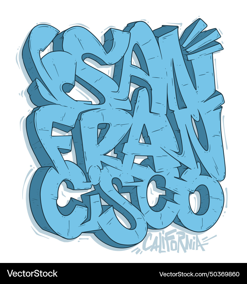 San francisco california graffiti style Royalty Free Vector