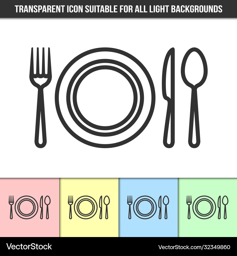 Simple outline transparent tableware icon Vector Image