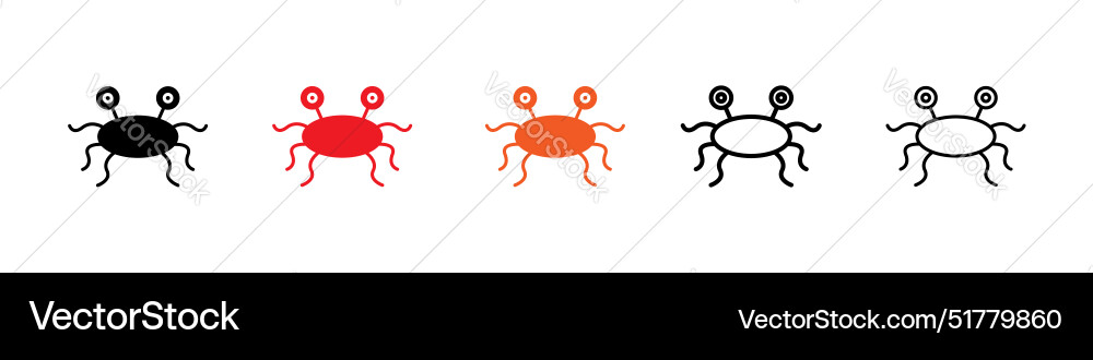 Spaghetti monster flying line icon set Royalty Free Vector