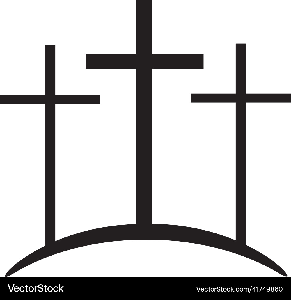 Three Crosses on Hill Vector Images (over 120)