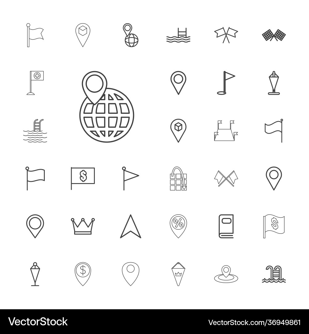 33 location icons Royalty Free Vector Image - VectorStock