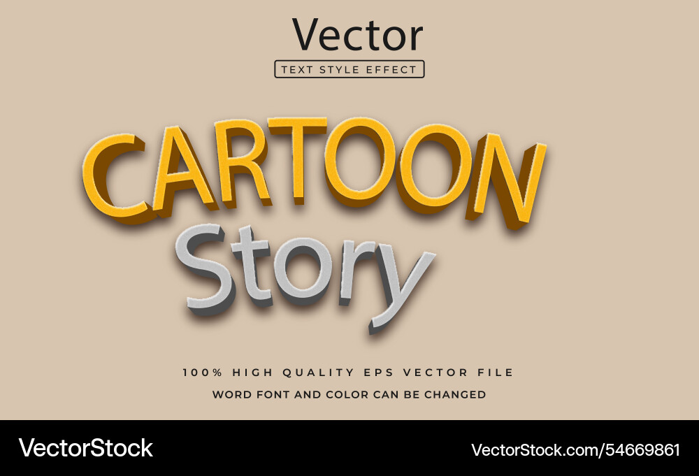 Cartoon story text effect 3d comic style Vector Image