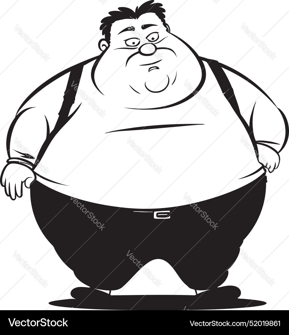 Chubby character icon design emblem portly Vector Image