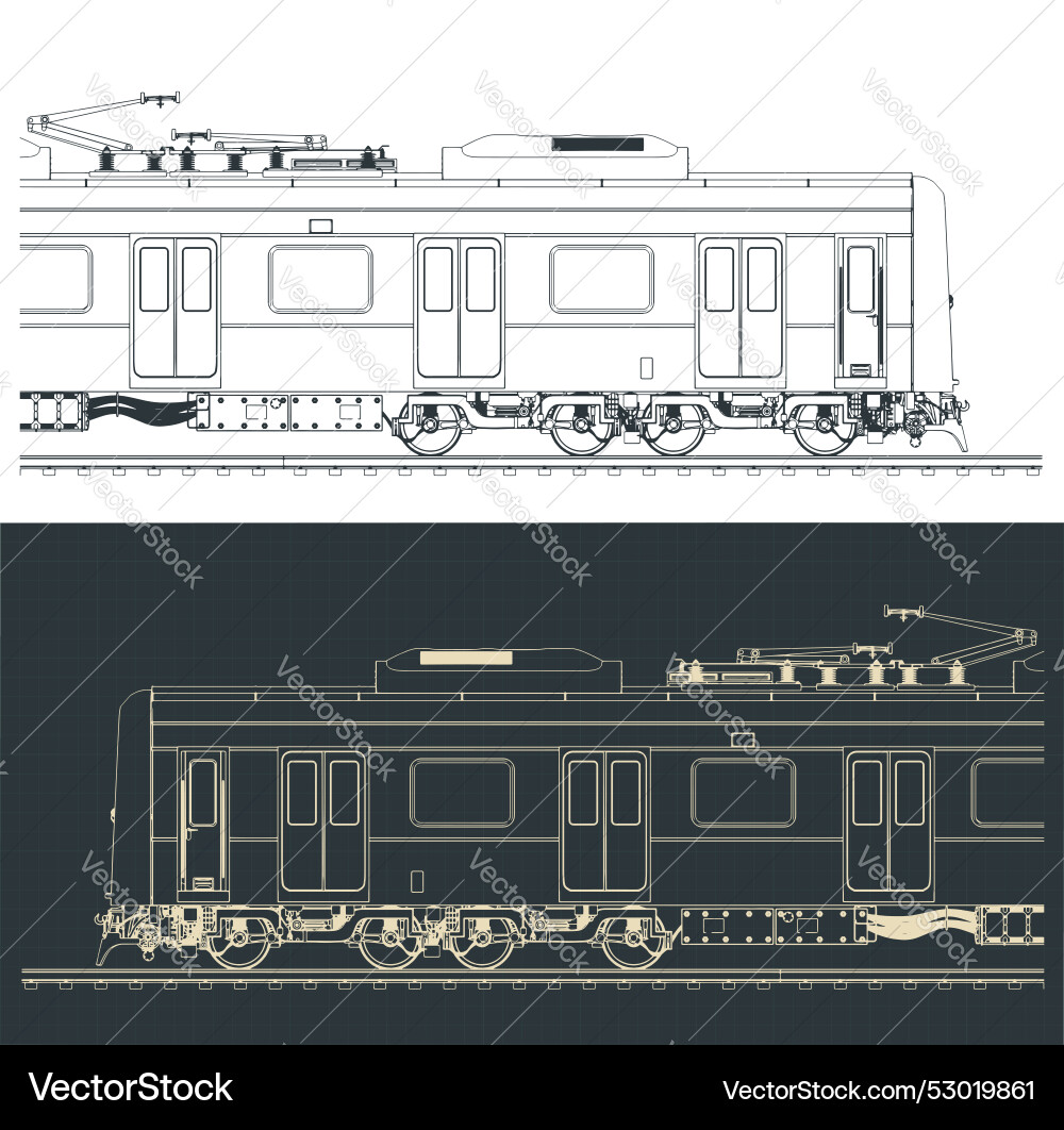 City train blueprints close-up Royalty Free Vector Image