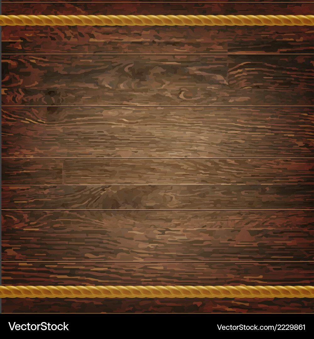 Dark Wood Texture with Rope - Gradient Mesh Vector Image