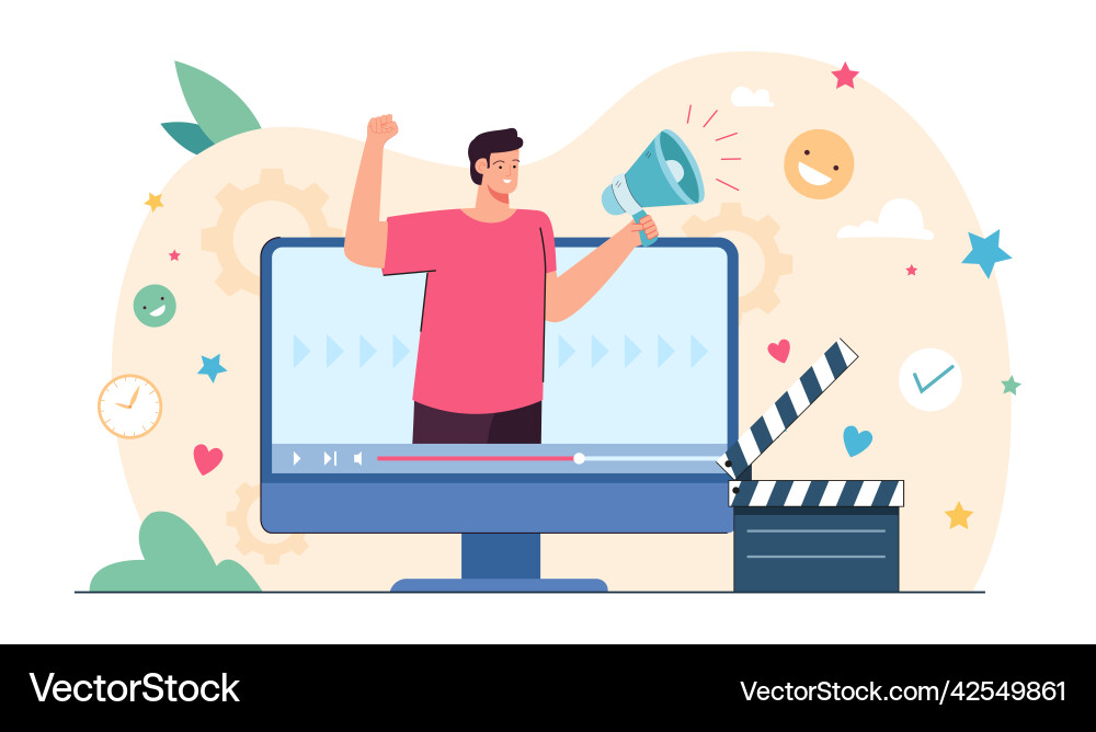 Digital creator advertising business content Vector Image
