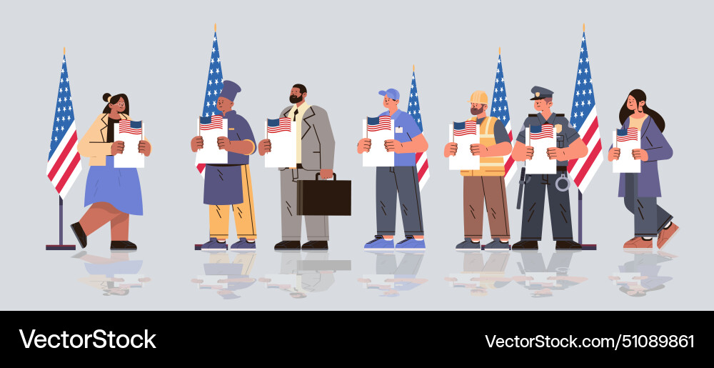 Election day concept different occupations voters Vector Image