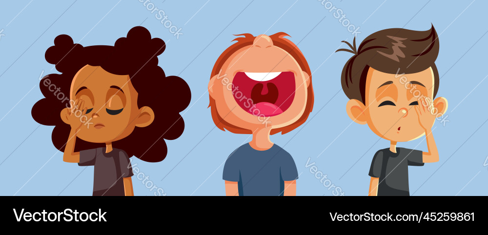Embarrassed Kids React to Loud Singing Royalty Free Vector