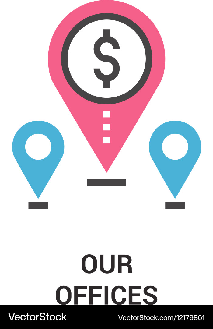 Our offices icon concept Royalty Free Vector Image