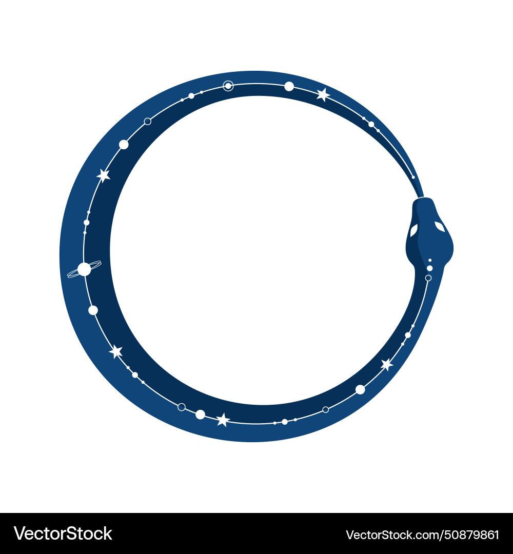 Ouroboros a serpent with cosmic pattern on its Vector Image