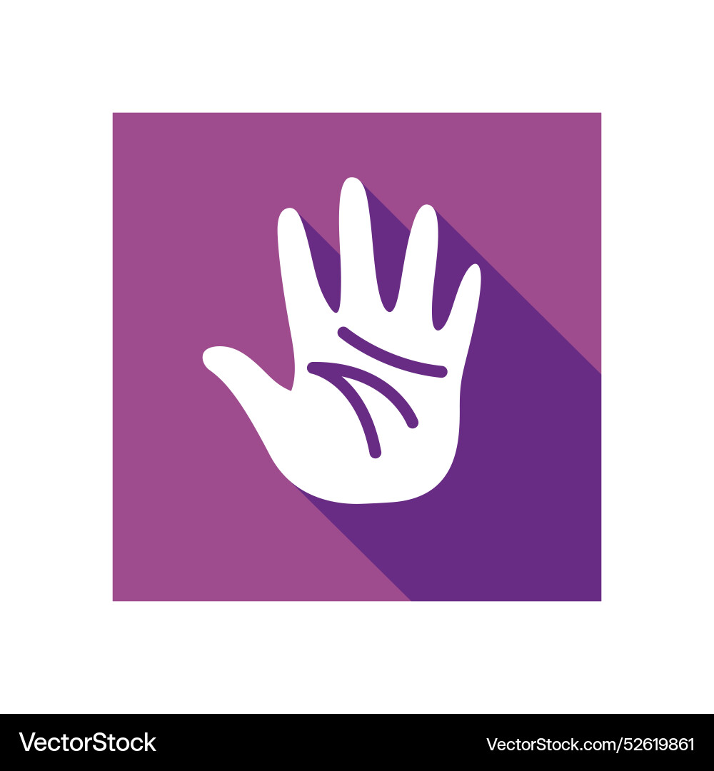 Palm hand flat icon sense of touch Royalty Free Vector Image
