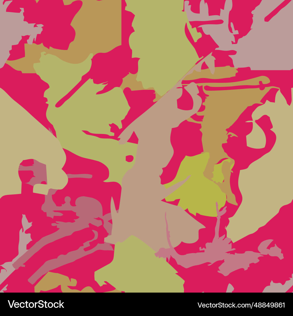 Pink camo paint colorful seamless pattern Vector Image