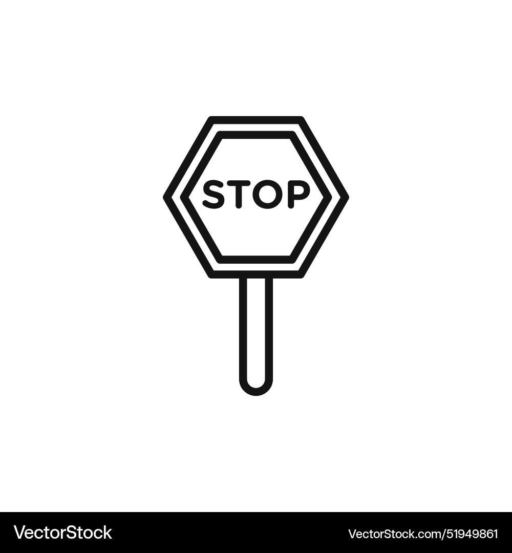 Stop sign logo sign outline Royalty Free Vector Image