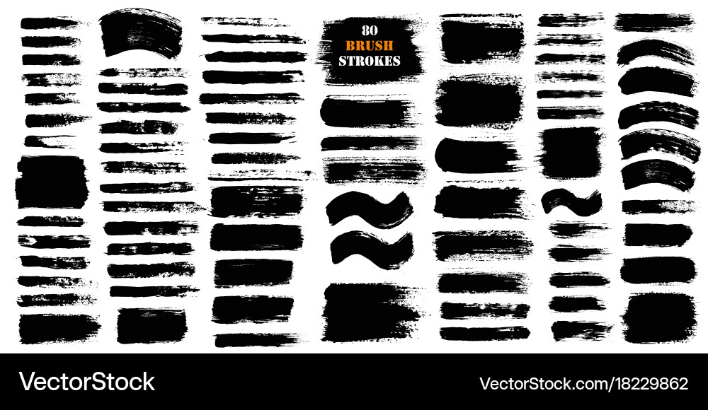 Brush stroke paint boxes set Royalty Free Vector Image