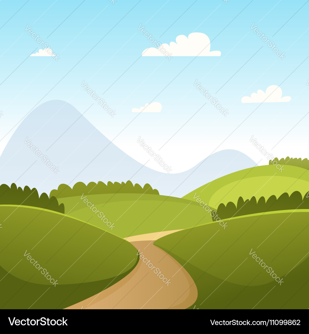 Rolling Hills Cartoon Landscape Vector Images (over 130)