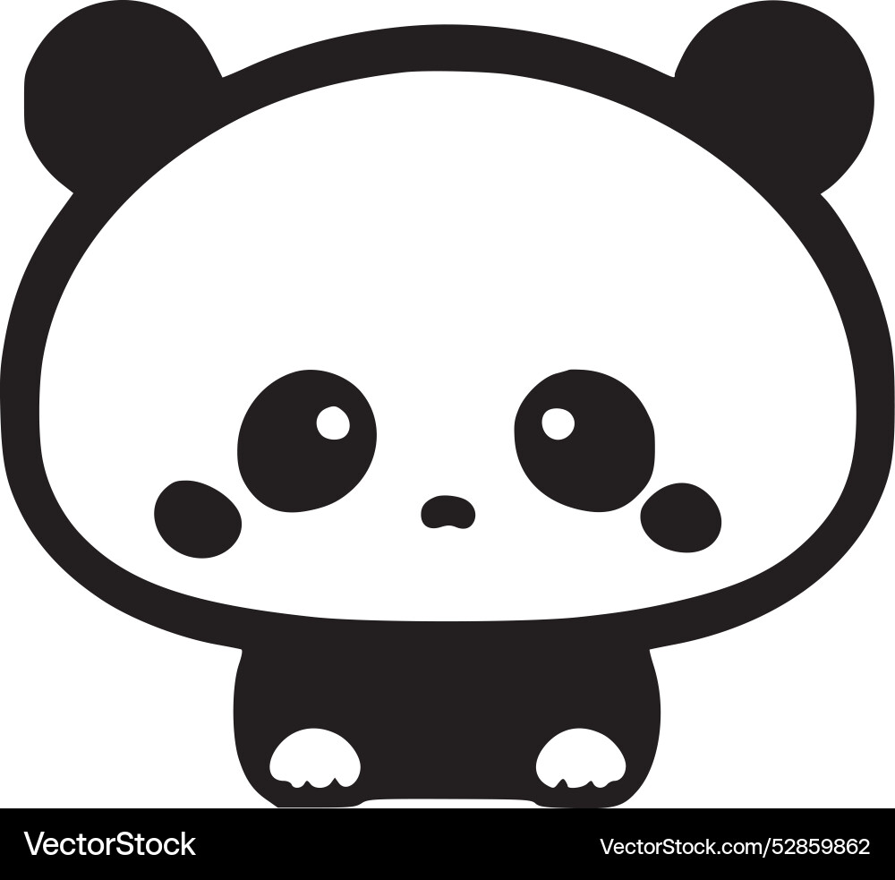 Cute animal - black and white Royalty Free Vector Image