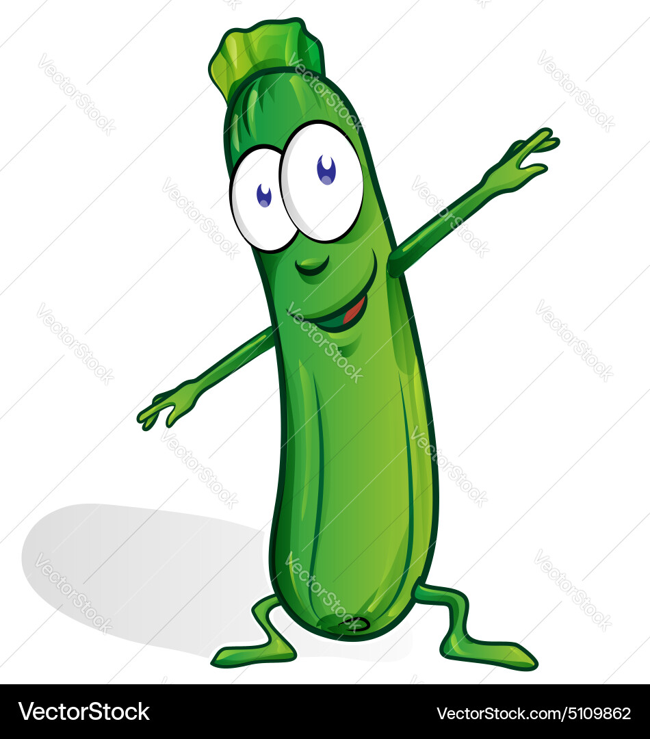 Fun zucchini cartoon Royalty Free Vector Image