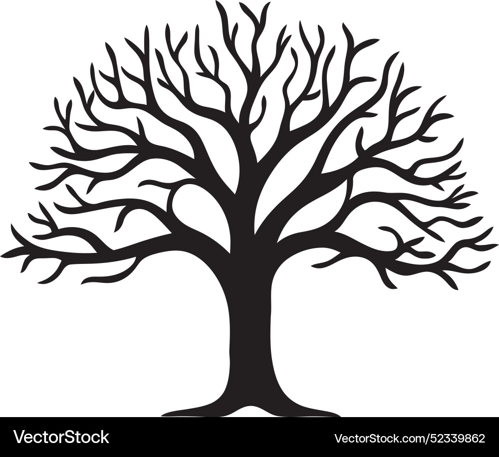 Moonlit maples detailed black trees Royalty Free Vector