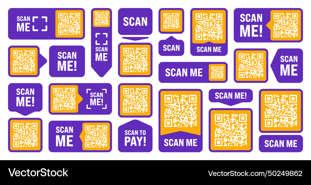 Scan me qr code sticker online payment special Vector Image