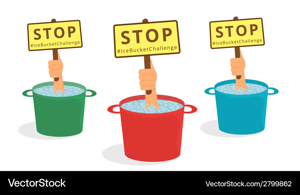 Stop ice bucket challenge Royalty Free Vector Image