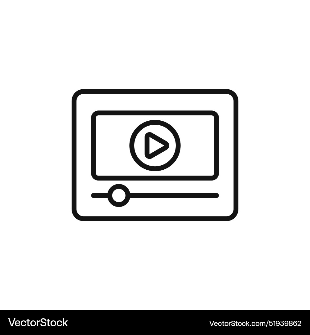 Video tag icon logo sign outline Royalty Free Vector Image