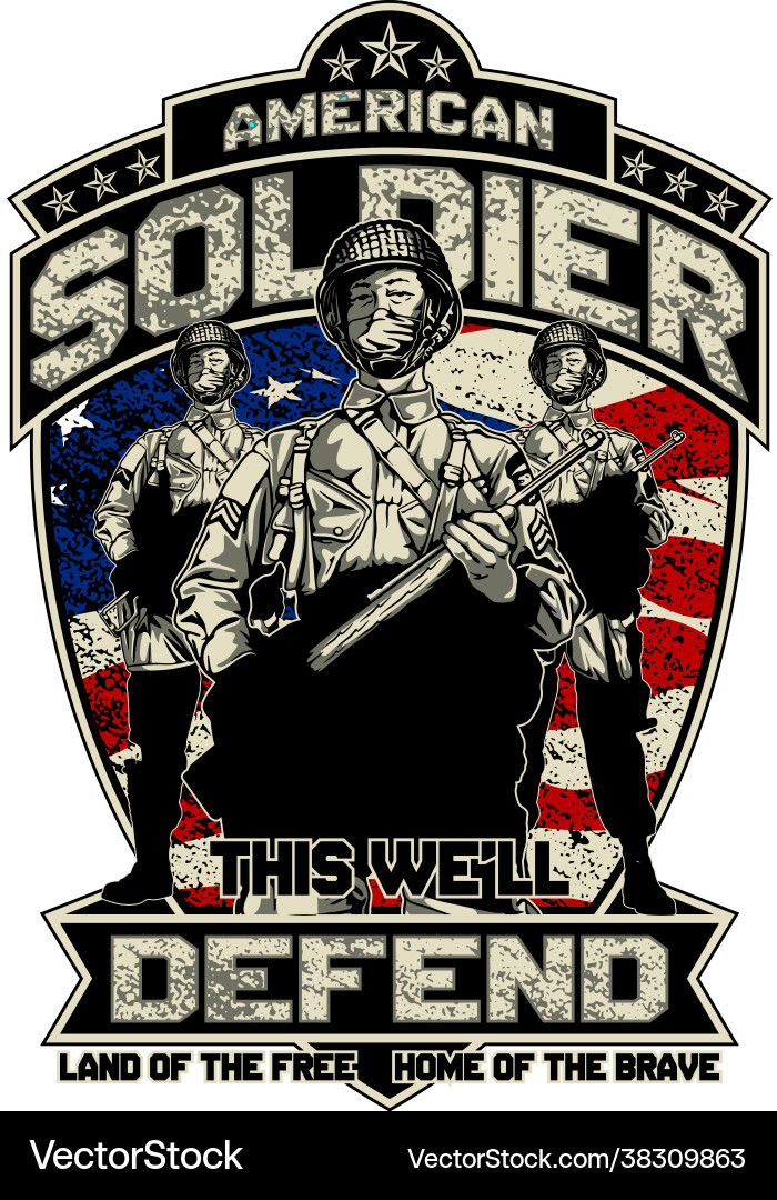 American soldier Royalty Free Vector Image - VectorStock