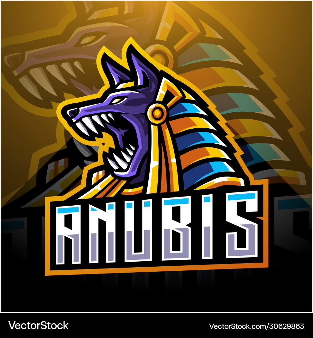 Anubis Esports Mascot Logo Royalty Free Vector Image