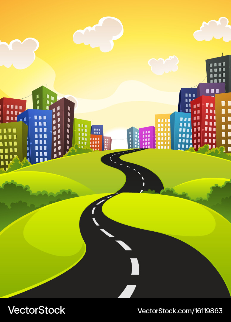 City road Royalty Free Vector Image - VectorStock