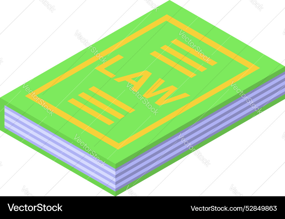 Green law book representing legal system Vector Image