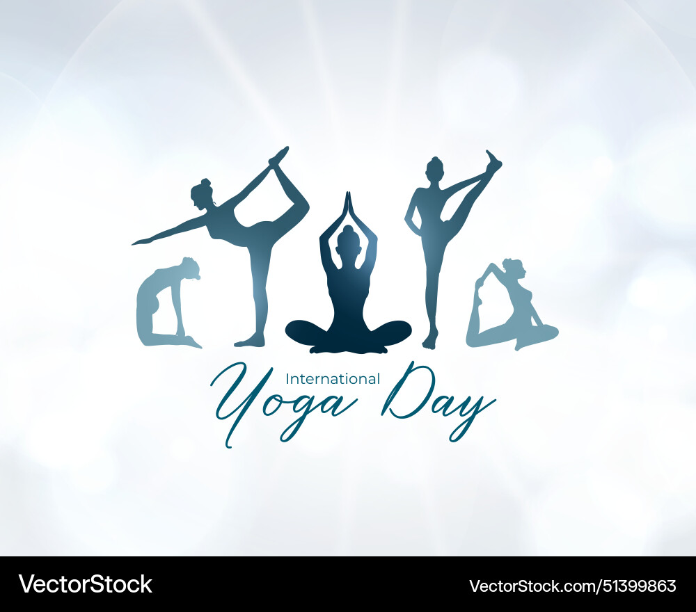 Group of people doing different asana for world Vector Image