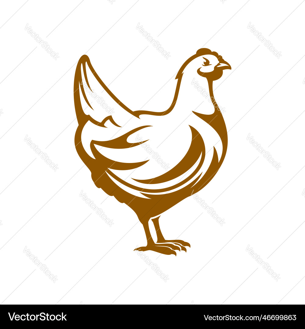 Hen icon chicken farm and poultry symbol Vector Image