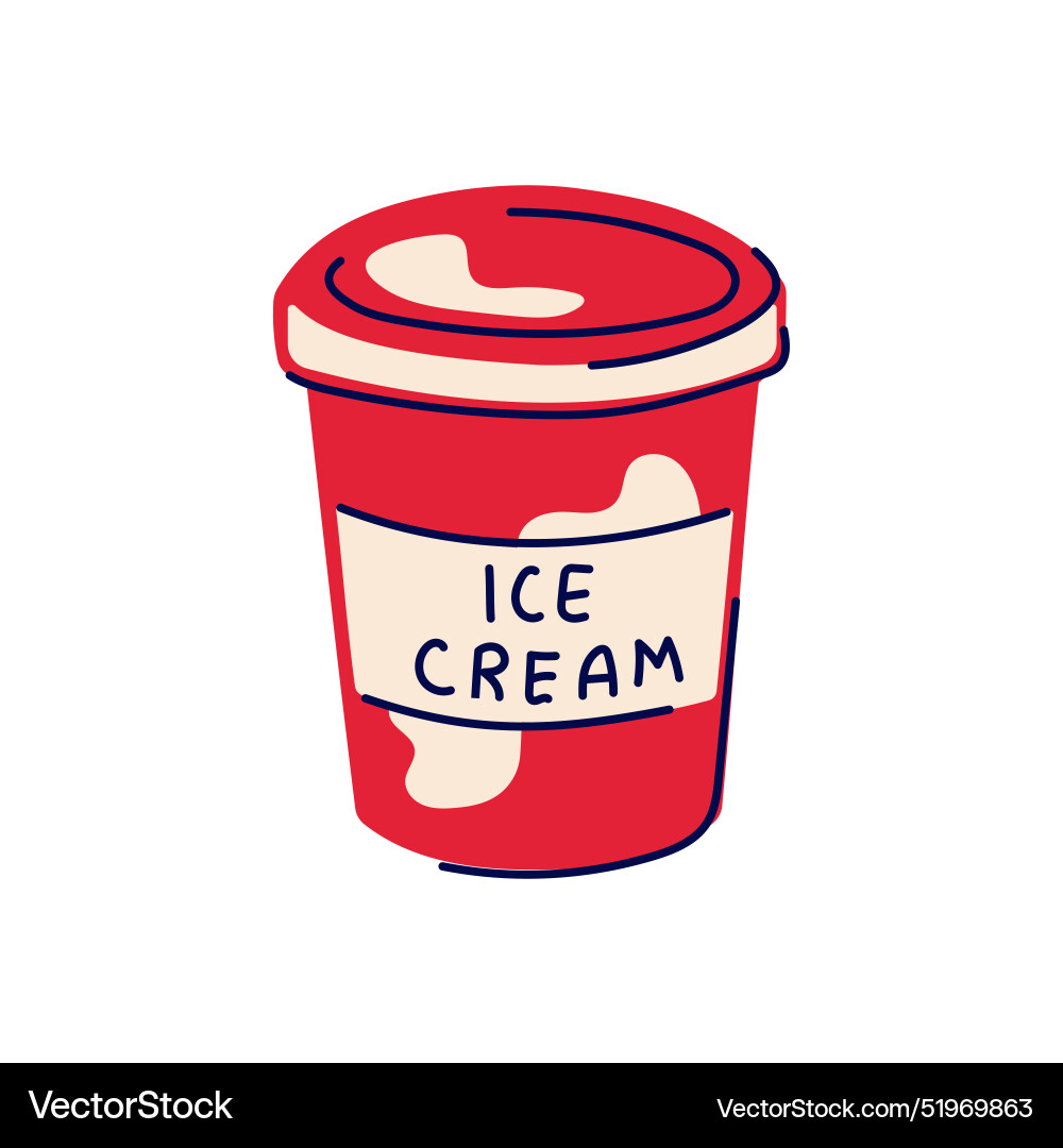 Ice cream cup package in cartoon style dairy Vector Image