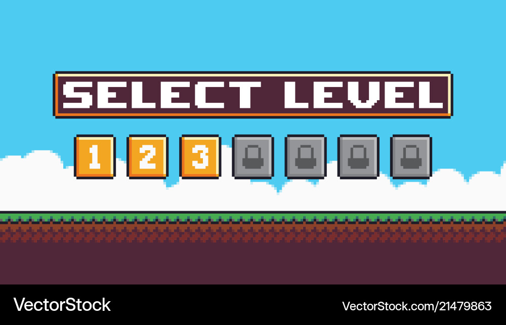 Level select screen Royalty Free Vector Image - VectorStock
