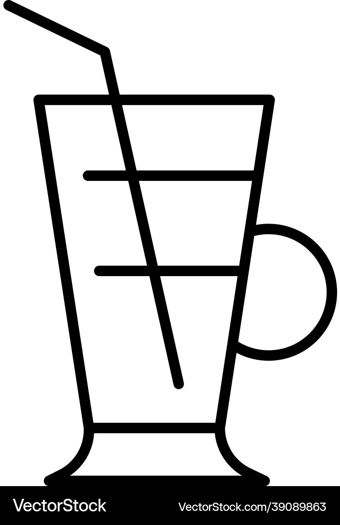 Linear simple coffee cocktail icon Royalty Free Vector Image