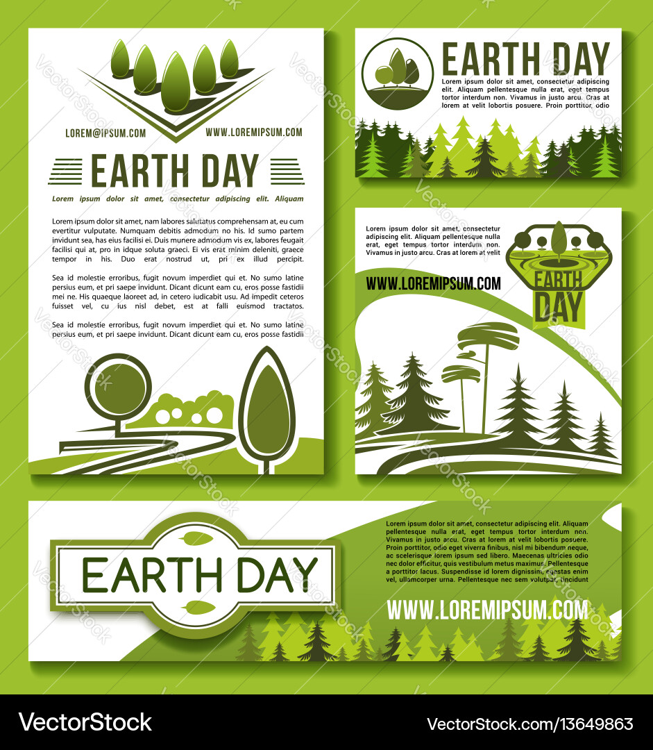 Posters and banners earth day templates set Vector Image