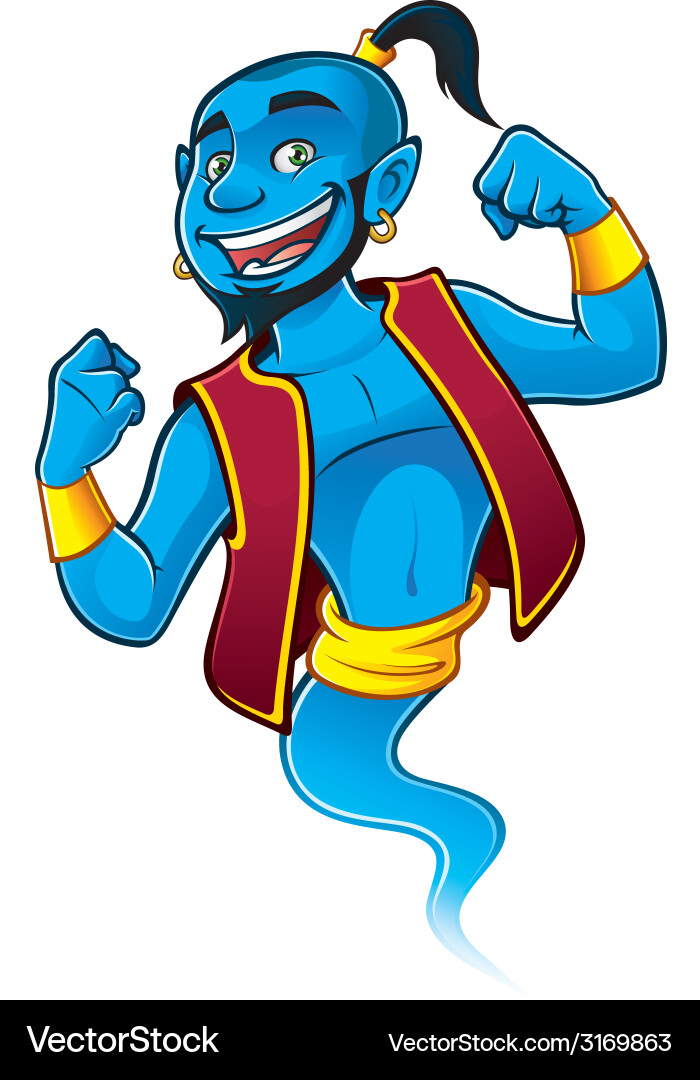 Smiling Genie Character Royalty Free Vector Image