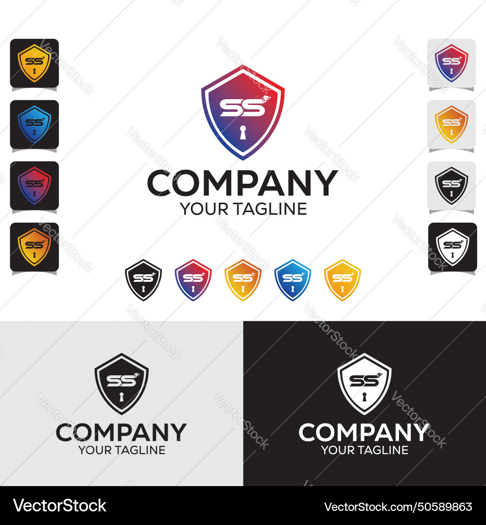 Ss letter with shield security service logo Vector Image