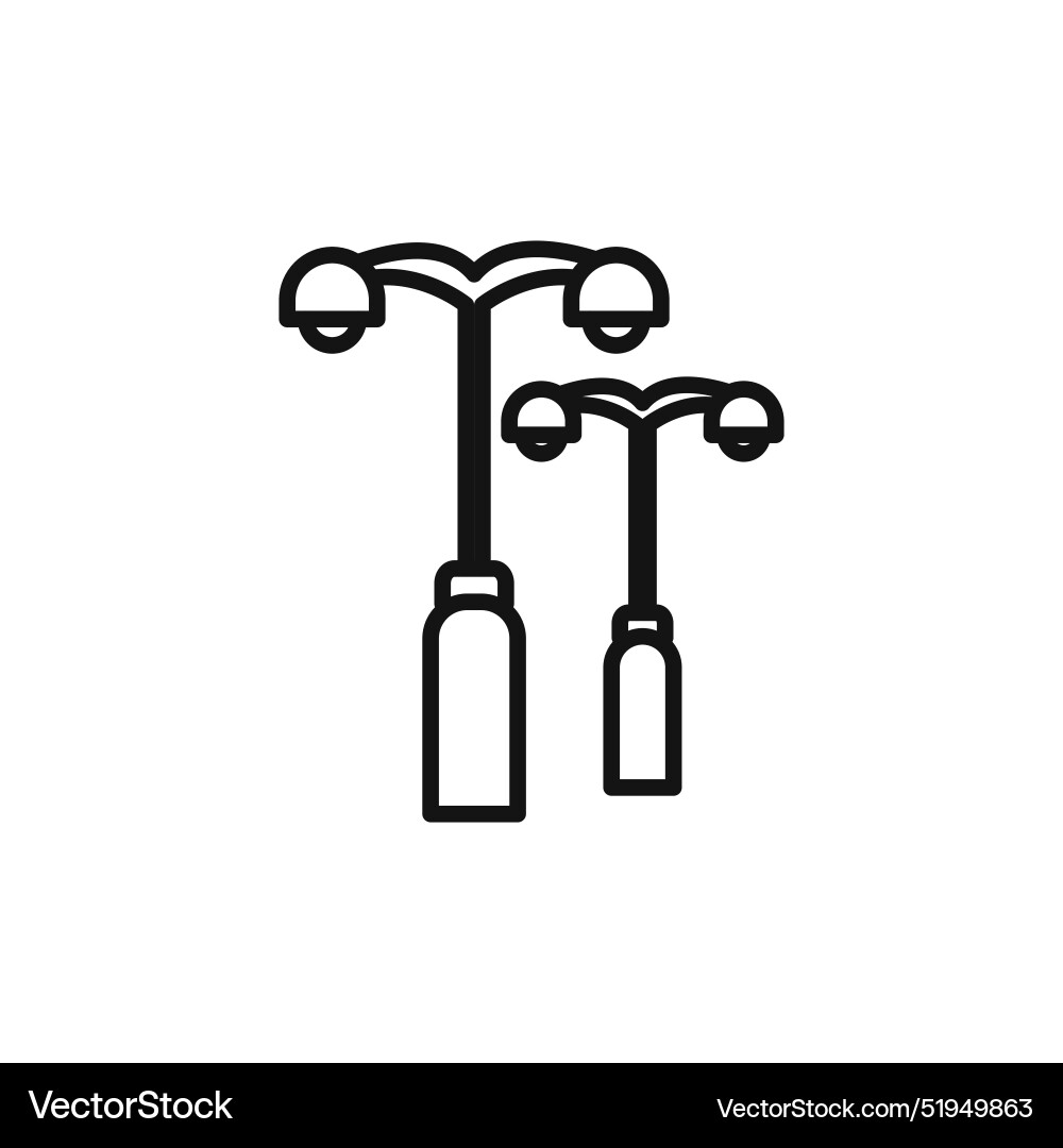 Street lighting logo sign outline Royalty Free Vector Image