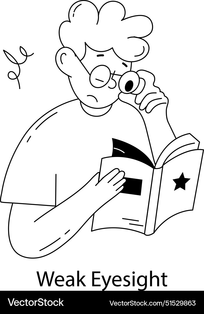 Weak eyesight Royalty Free Vector Image - VectorStock