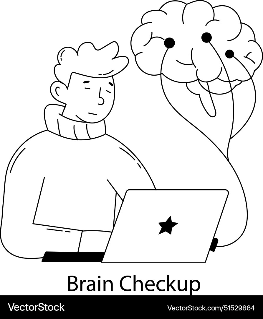 Brain checkup Royalty Free Vector Image - VectorStock