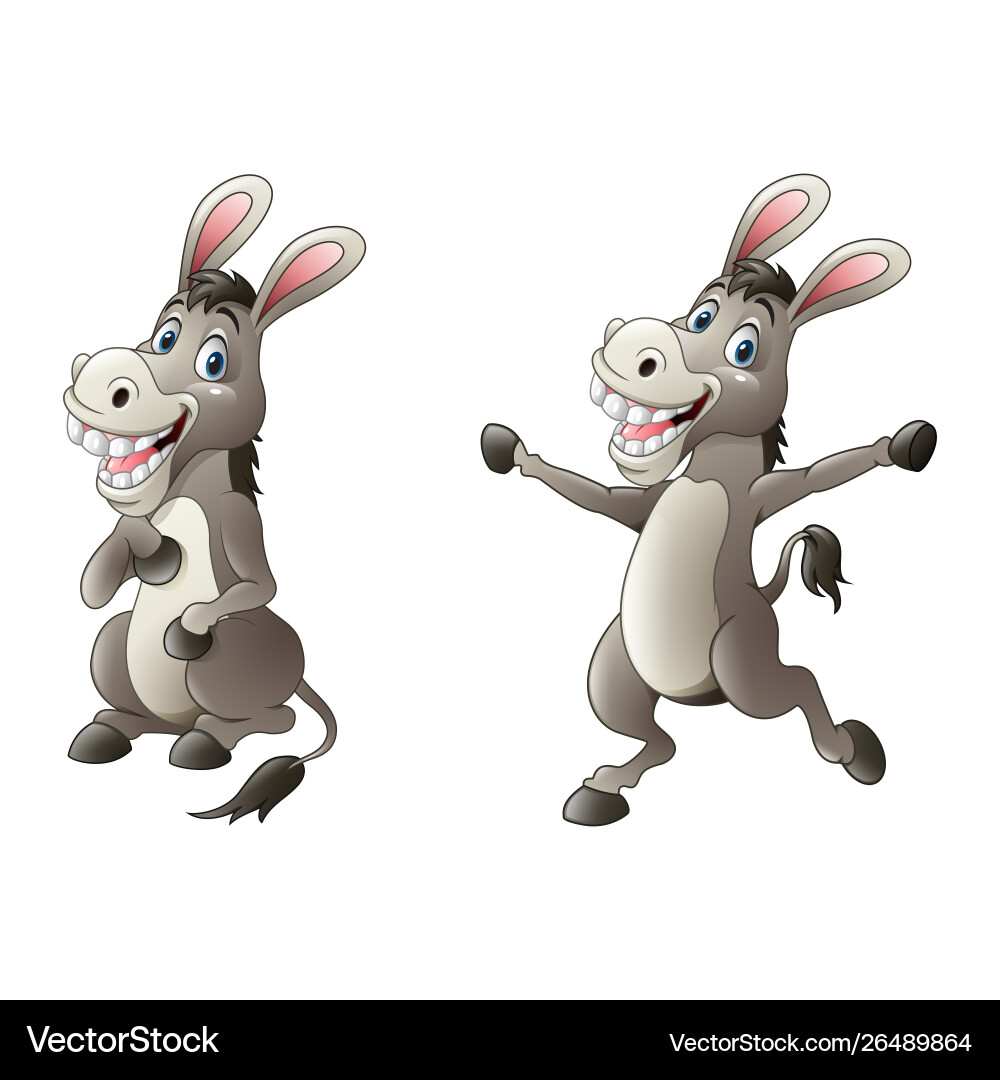 Cartoon funny donkey collections Royalty Free Vector Image